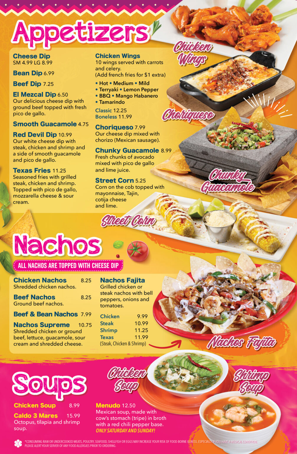 Menu – El Mezcal mexican Restaurant & Bar