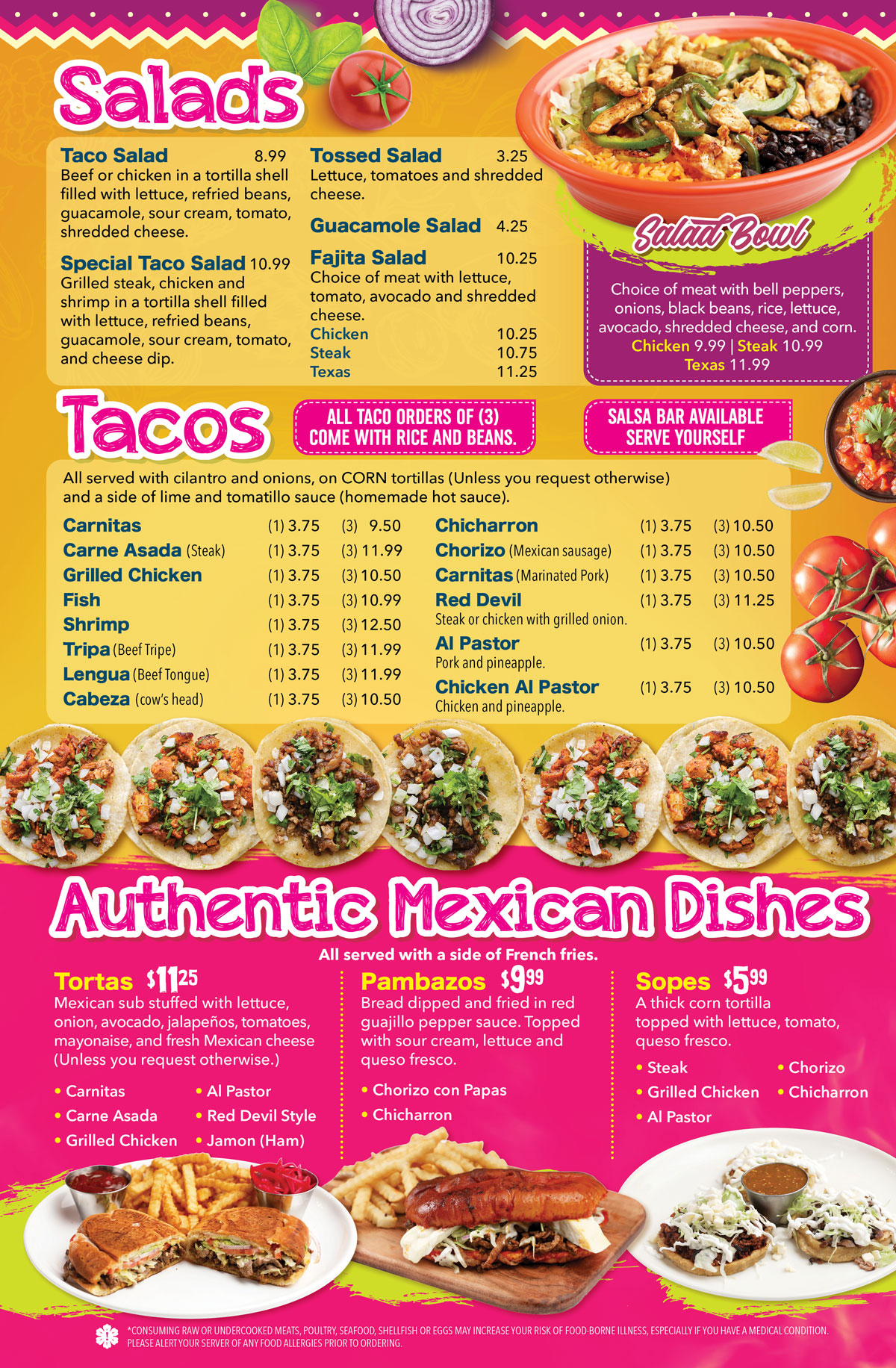 Menu – El Mezcal mexican Restaurant & Bar