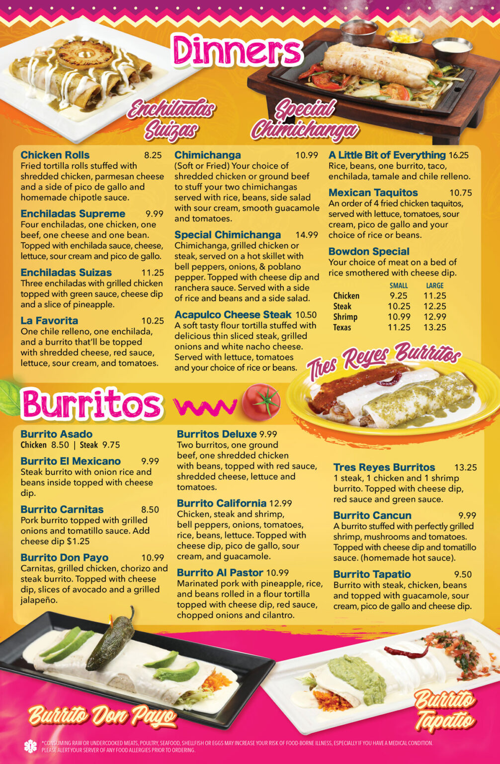 Menu – El Mezcal mexican Restaurant & Bar